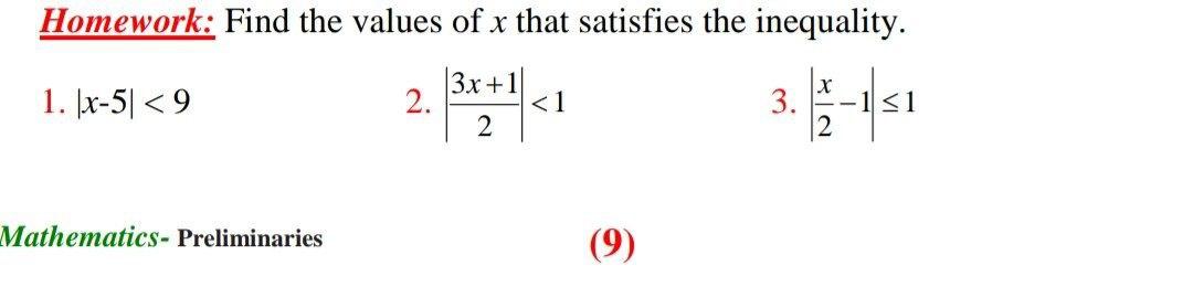 Solved Homework: Find the values of x that satisfies the | Chegg.com