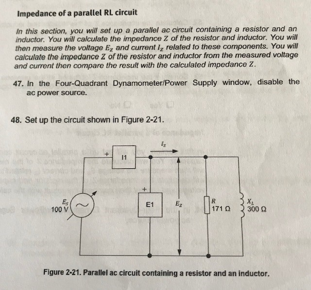Solved Impedance of a parallel RL circuit In this section, | Chegg.com
