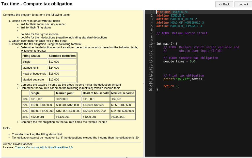 Solved Tax time Compute tax obligation