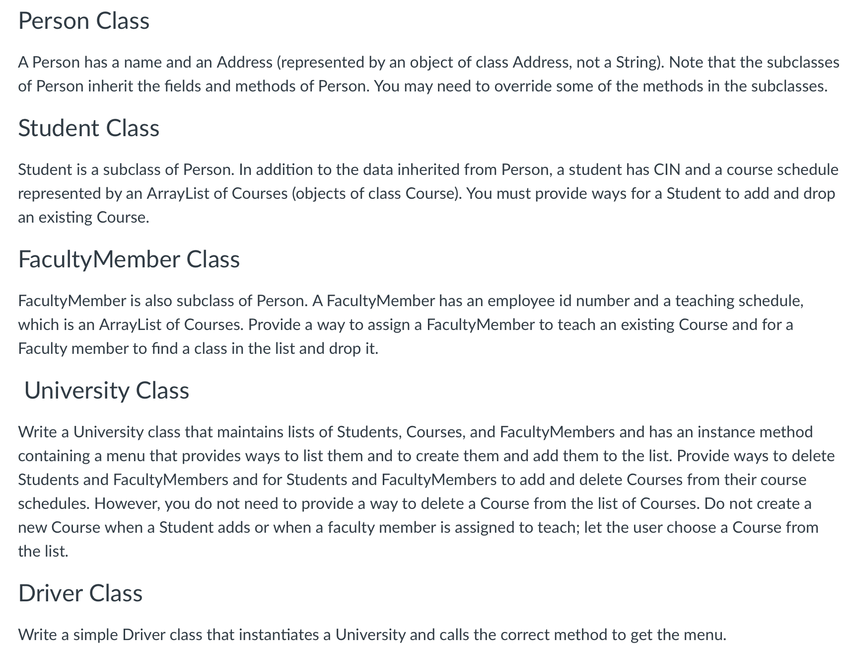 Solved Write an application that models courses, students, | Chegg.com