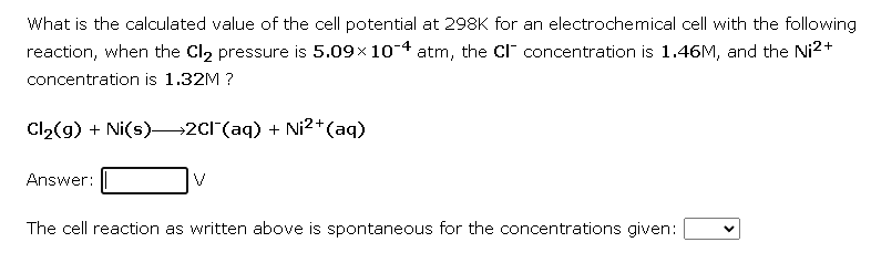Solved A non-standard cell or half-cell potential can be | Chegg.com