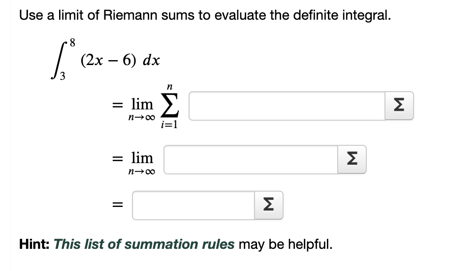 Solved Use a limit of Riemann sums to evaluate the definite | Chegg.com