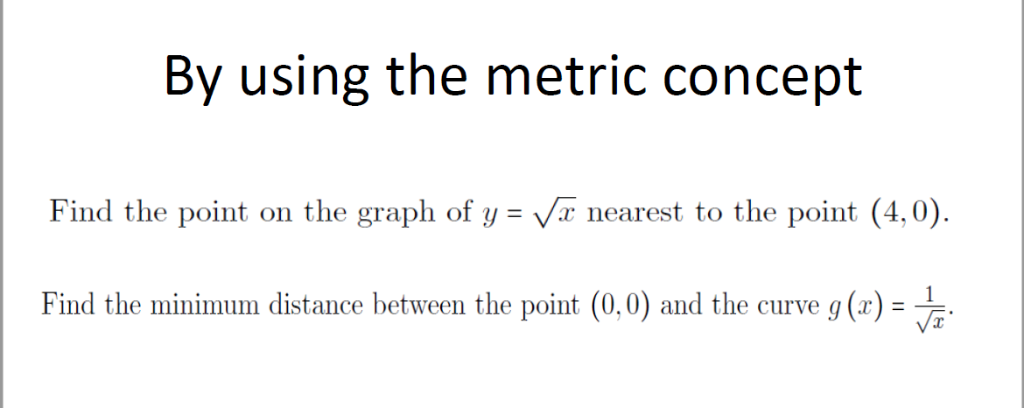 Solved By using the metric concept Find the point on the | Chegg.com
