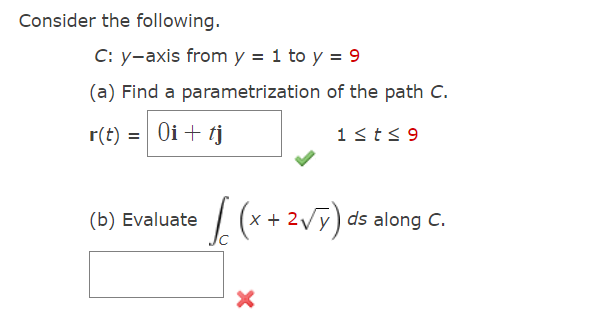 Solved Consider the following.C: y-axis from y=1 to y=9(a) | Chegg.com