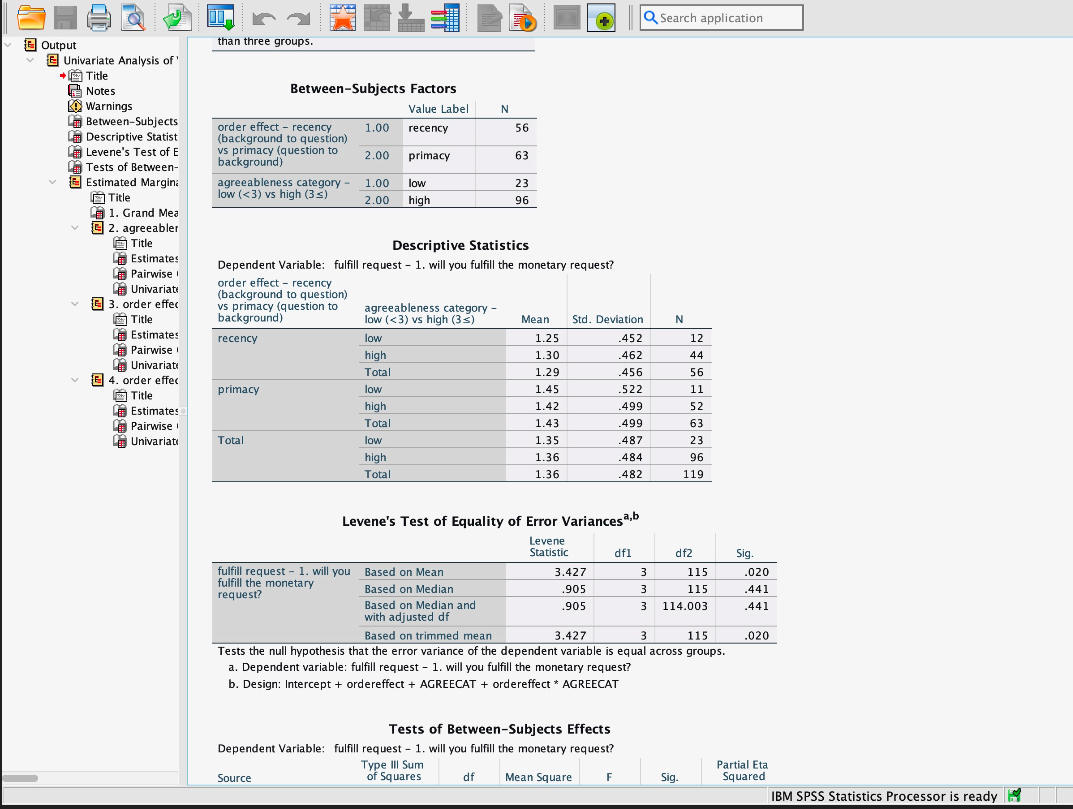 Report your results of SPSS in APA format in a | Chegg.com