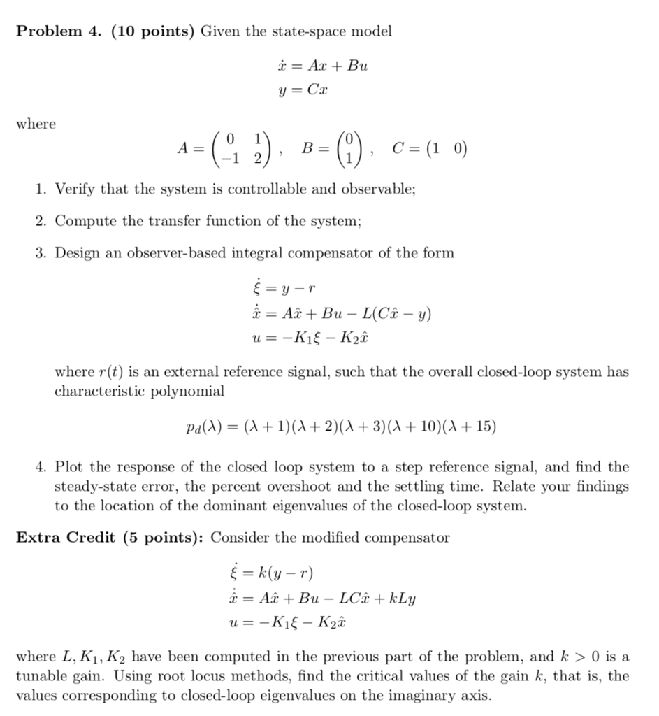Solved Solution to 3, 4, and extra credit will be greatly | Chegg.com