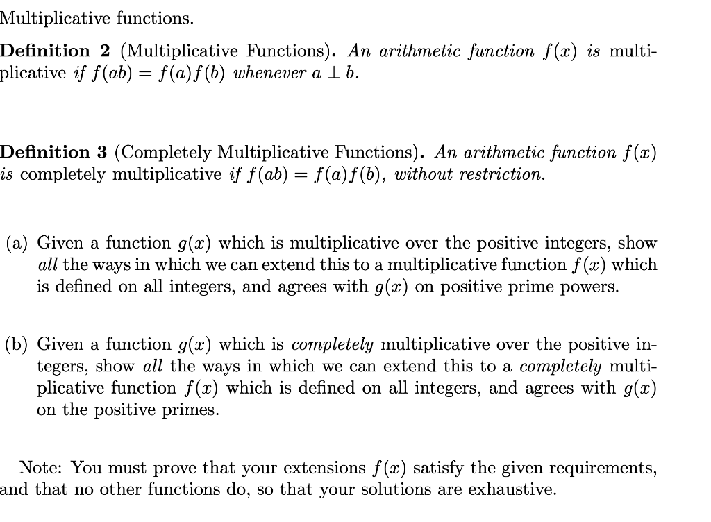Multiplicative Functions Definition 2