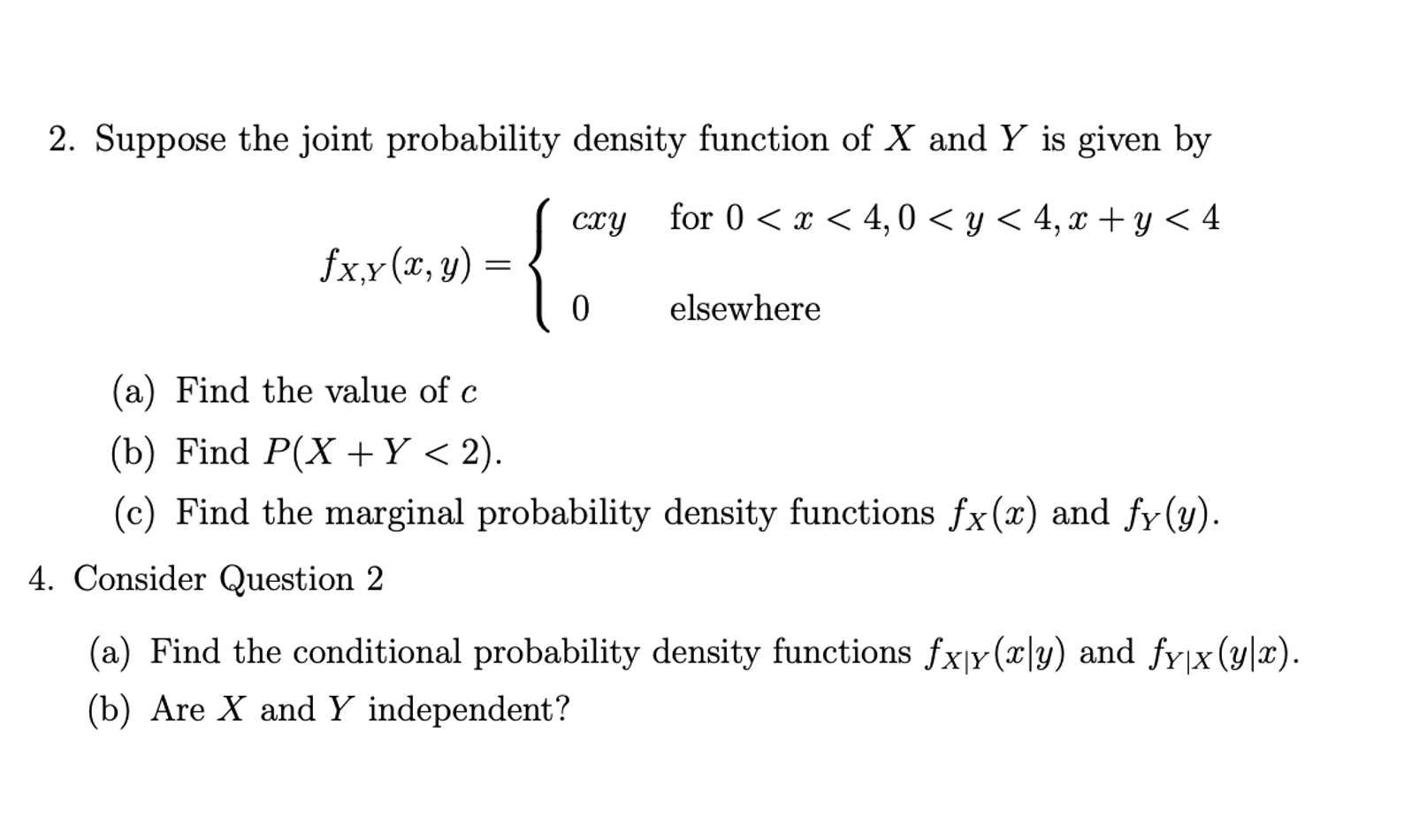 solved-2-suppose-the-joint-probability-density-function-of-chegg