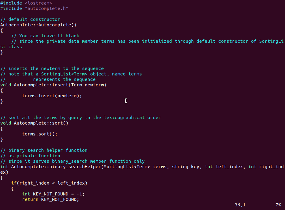 Part 1: "Autocomplete Me" term. Define a class, named | Chegg.com