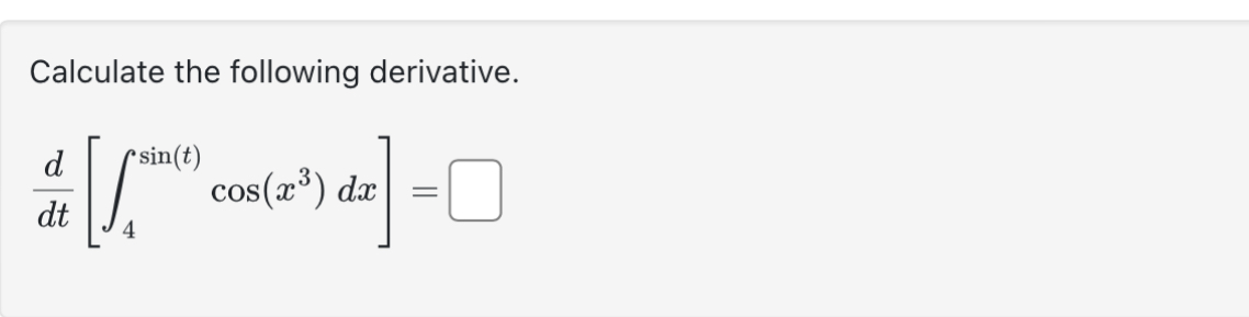 Solved Calculate the following derivative. | Chegg.com
