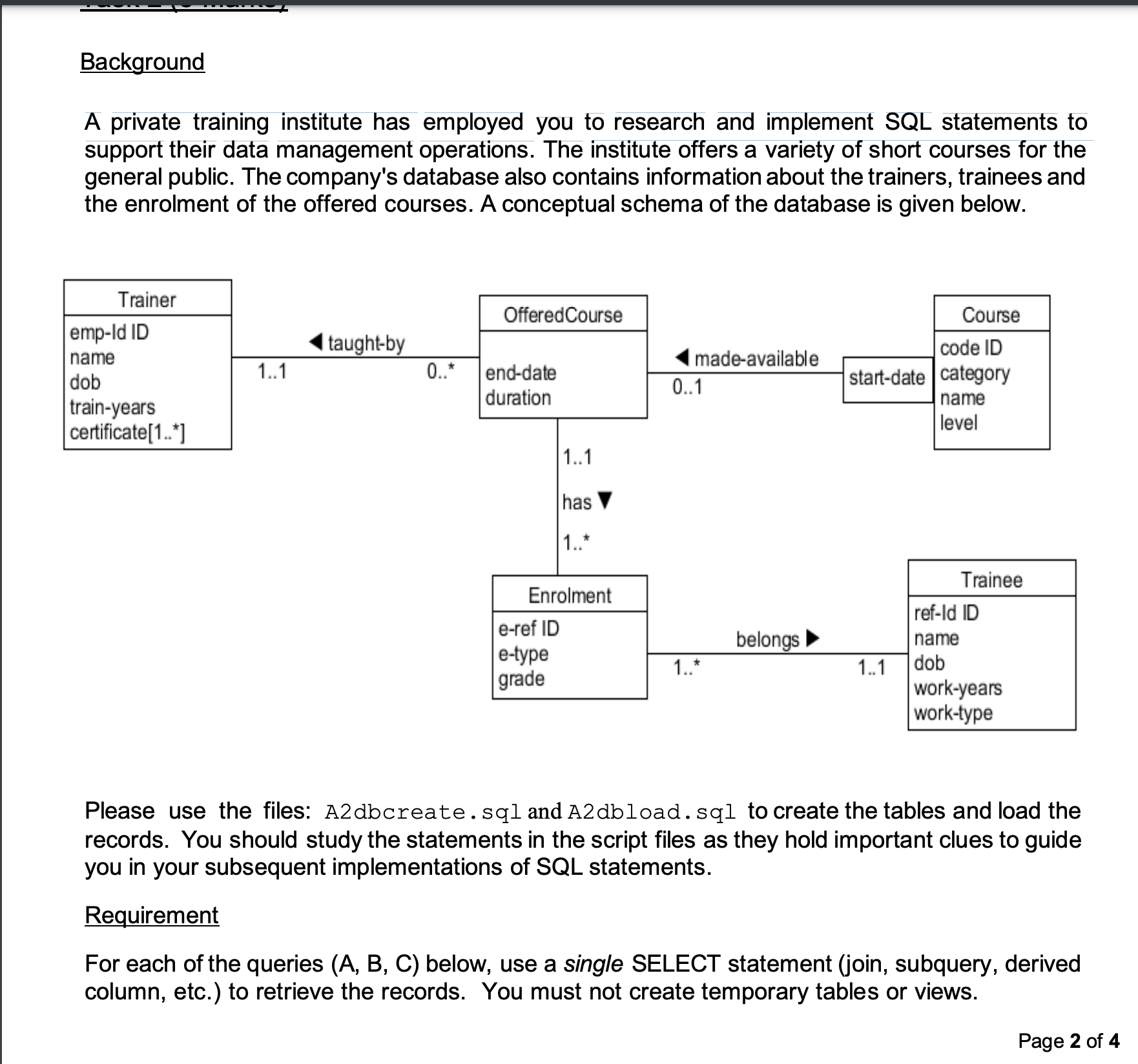 Solved A private training institute has employed you to | Chegg.com