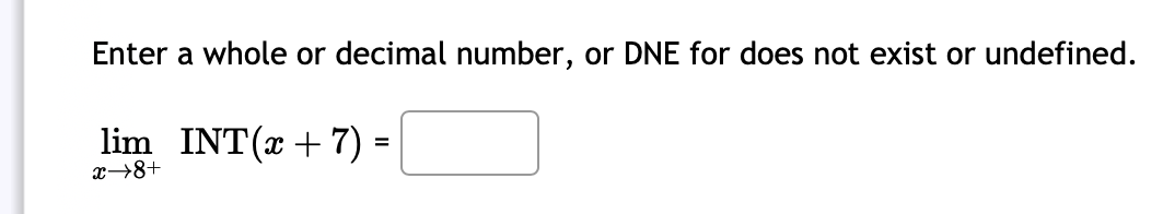 Solved Enter a whole or decimal number, or DNE for does not | Chegg.com
