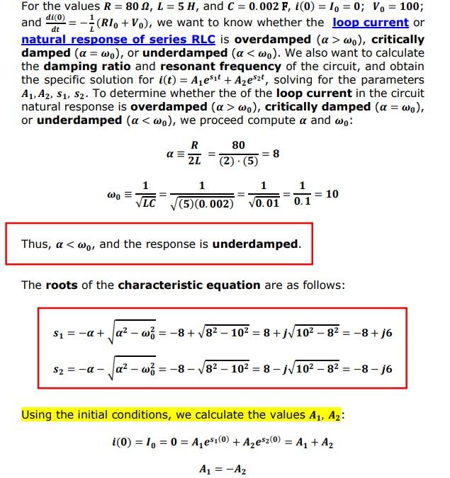 Solved Total Response of Series RLC Circuits In any RLC | Chegg.com