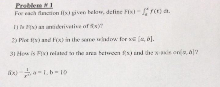 Solved Problem #1 For each function f(x) given below, define | Chegg.com