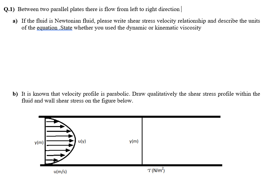 Solved Q.1) Between two parallel plates there is flow from | Chegg.com