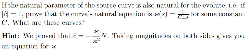 Solved If the natural parameter of the source curve is also | Chegg.com