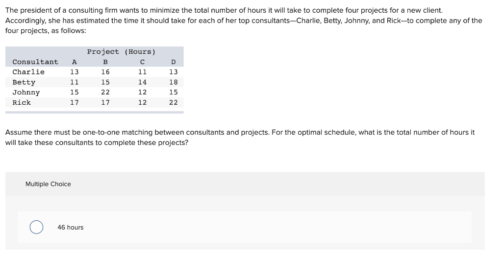 Solved The president of a consulting firm wants to minimize | Chegg.com