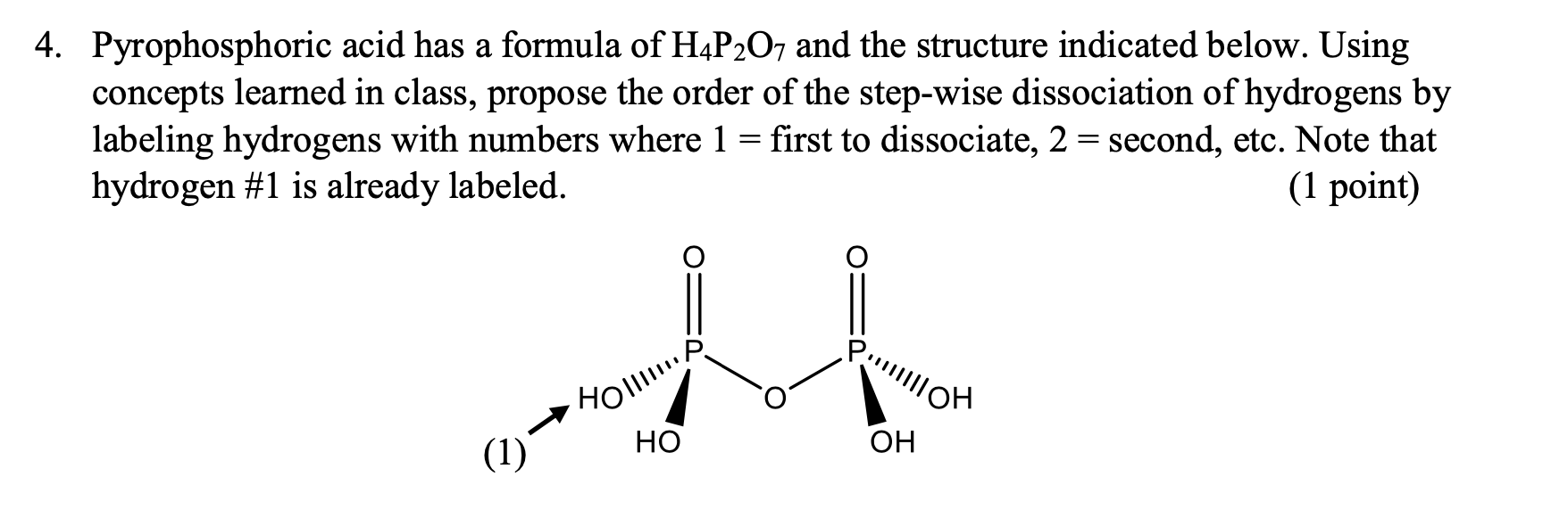Solved 4. Pyrophosphoric acid has a formula of H4P207 and | Chegg.com
