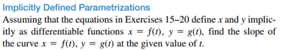 Solved Implicitly Defined Parametrizations Assuming that the | Chegg.com