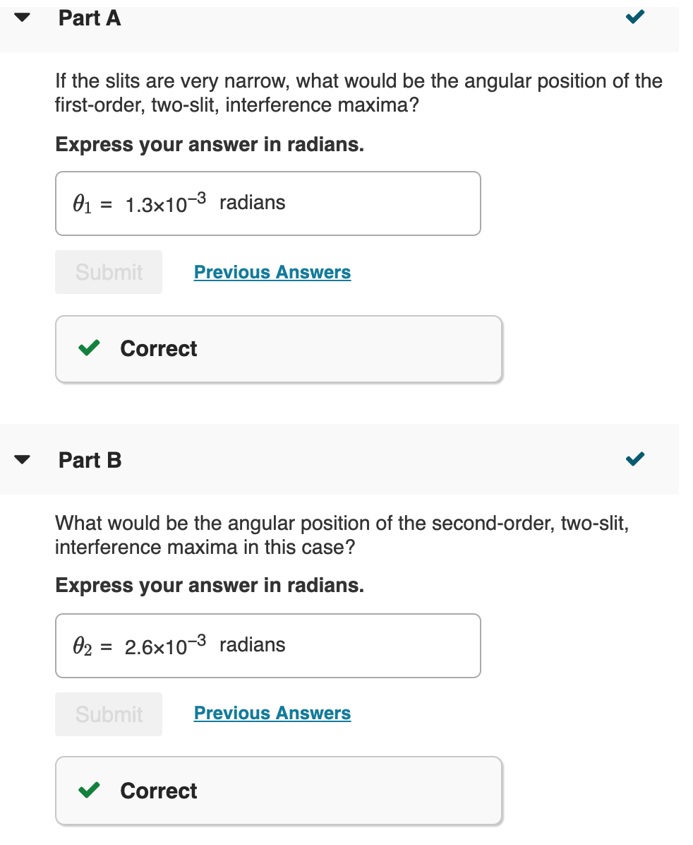 Solved An interference pattern is produced by light with a | Chegg.com