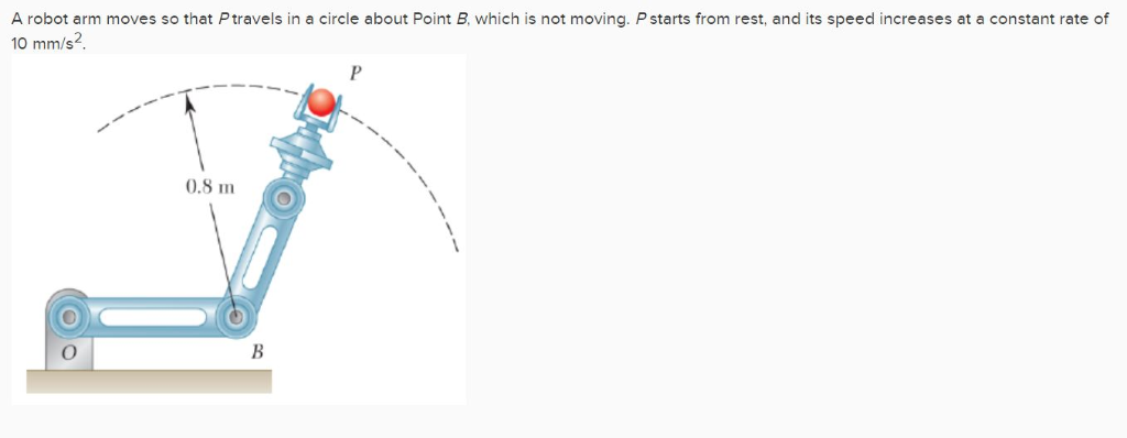 Solved A robot arm moves so that Ptravels in a circle about | Chegg.com