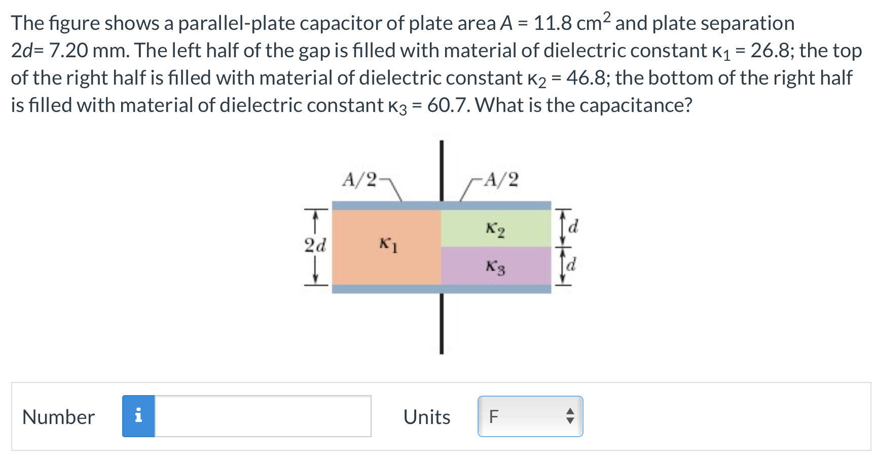 Solved The figure shows a parallel-plate capacitor of plate | Chegg.com