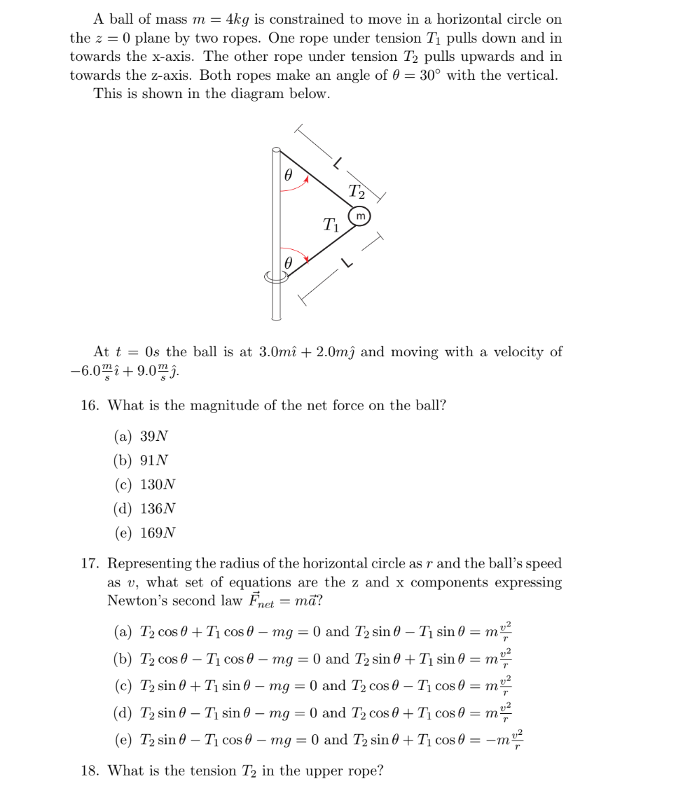 Solved A ball of ﻿mass m=4kg is ﻿constrained to ﻿move in ﻿a | Chegg.com
