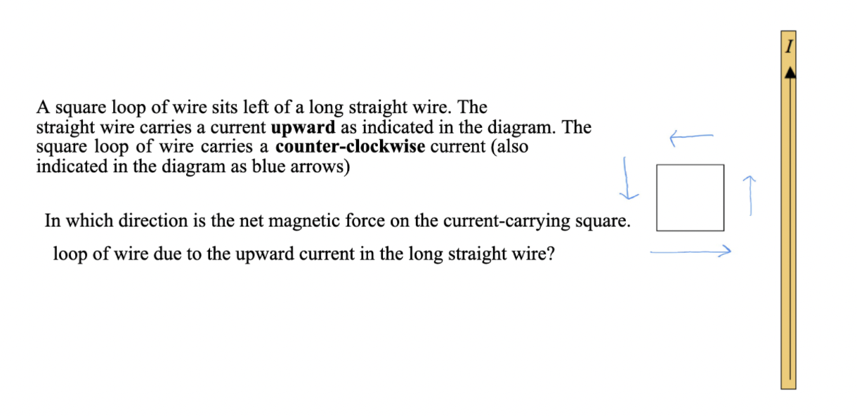 Solved A square loop of wire sits left of a long straight | Chegg.com