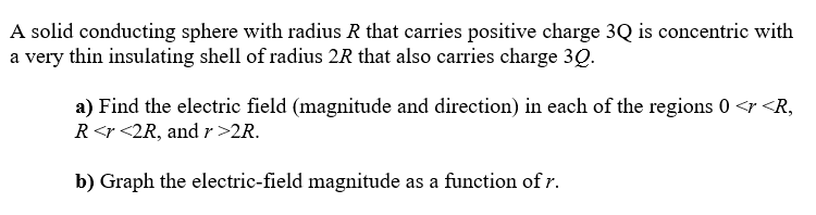 Solved solid conducting sphere with radius R that carries | Chegg.com