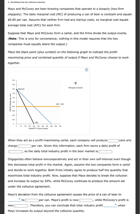 Solved S.Deviating from the collusive outcome Mays and | Chegg.com