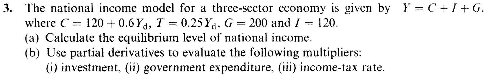 Solved 3. The national income model for a three-sector | Chegg.com