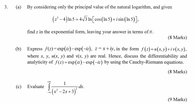 Solved اليا (a) By considering only the principal value of | Chegg.com