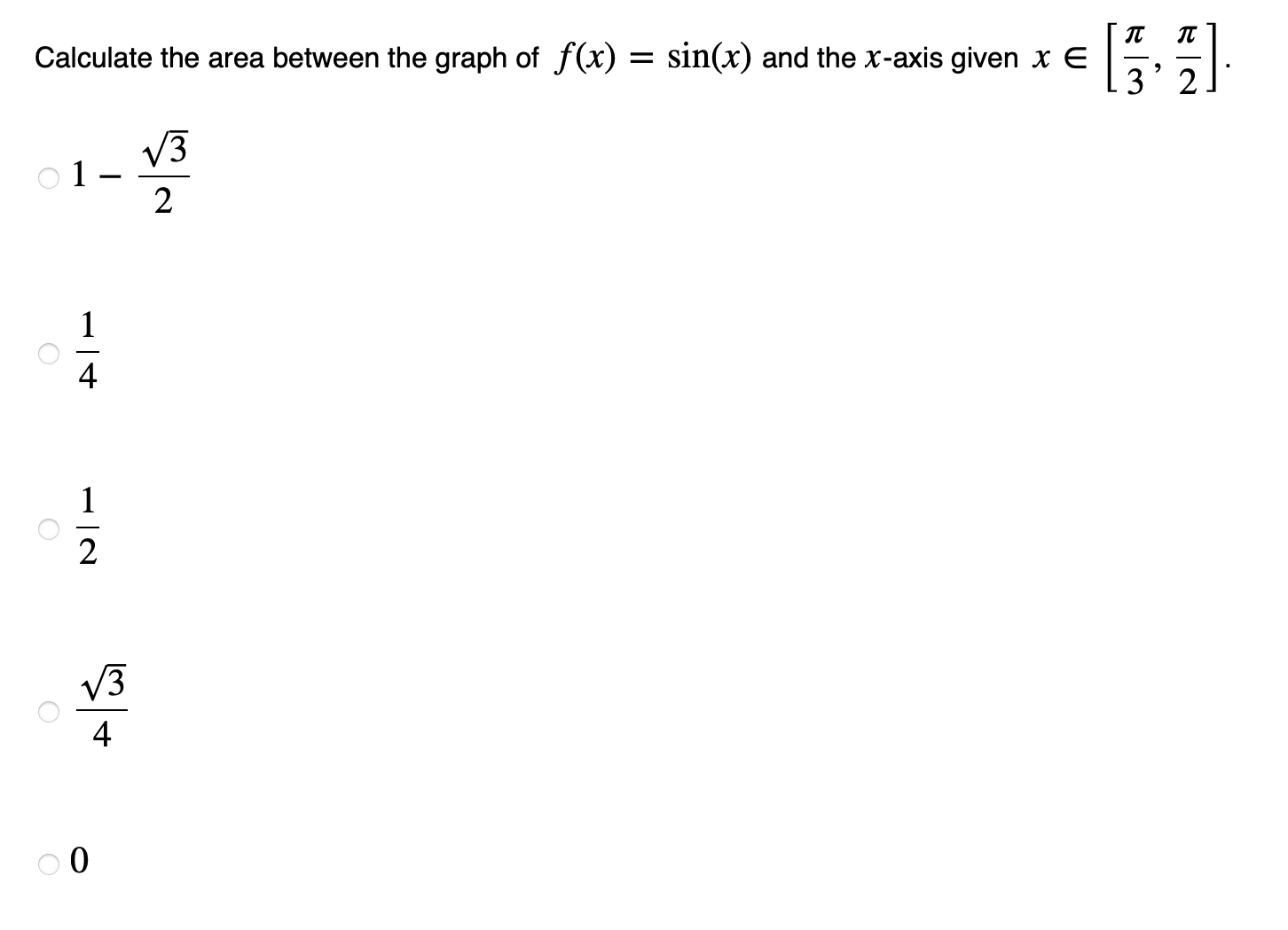 Solved Calculate the area between the graph of f(x)=sin(x) | Chegg.com