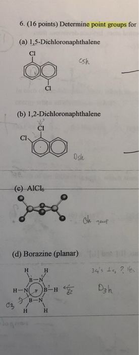 Solved 6. (16 points) Determine point groups for (a) | Chegg.com