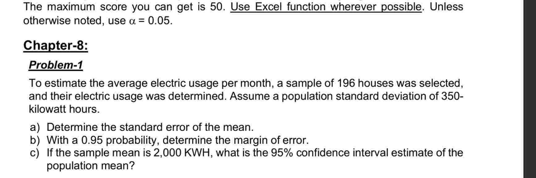 Solved The maximum score you can get is 50 . ﻿Use Excel | Chegg.com