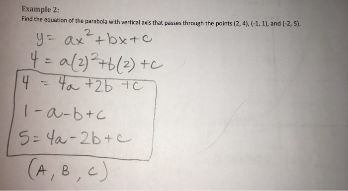 Equation Of Parabola Passing Through 2 Points - Tessshebaylo