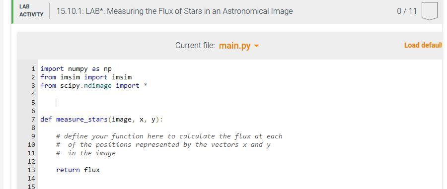 Solved 15.10 LAB*: Measuring the Flux of Stars in an | Chegg.com