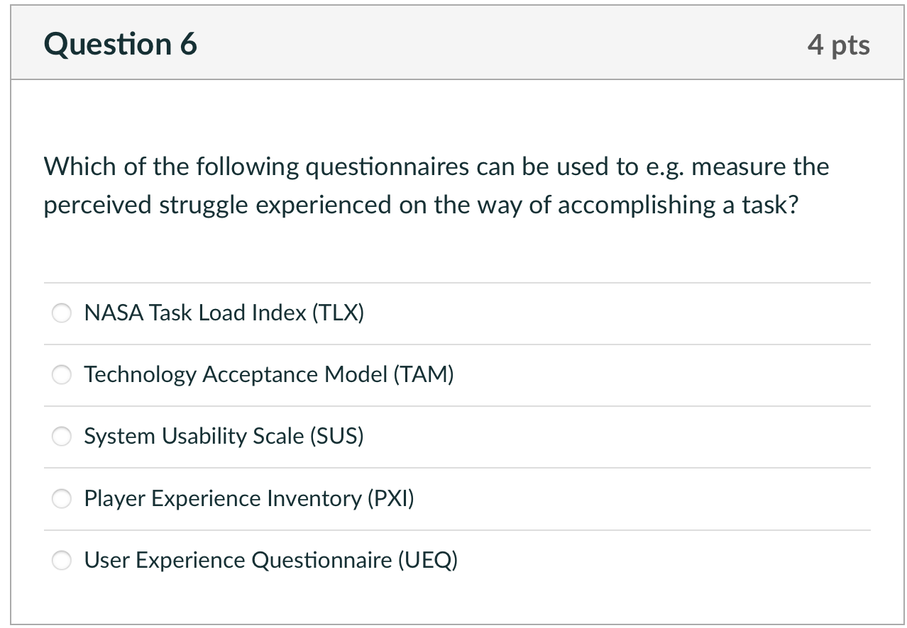 Solved Which of the following questionnaires can be used to | Chegg.com