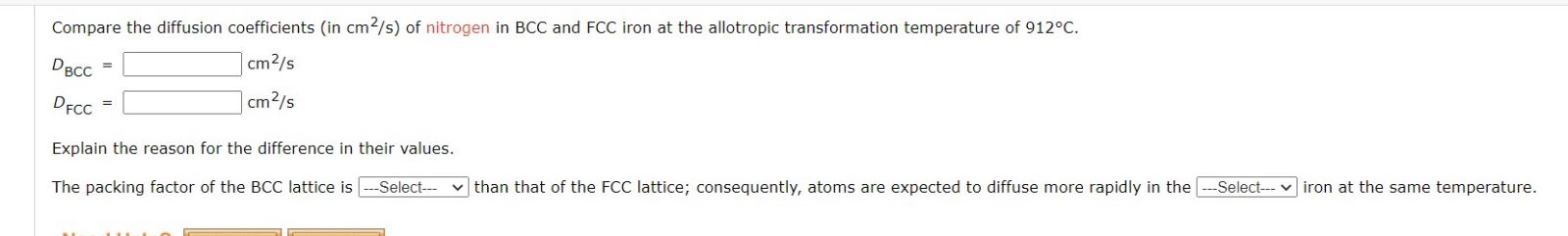Solved Compare the diffusion coefficients (in cm2/s ) of | Chegg.com