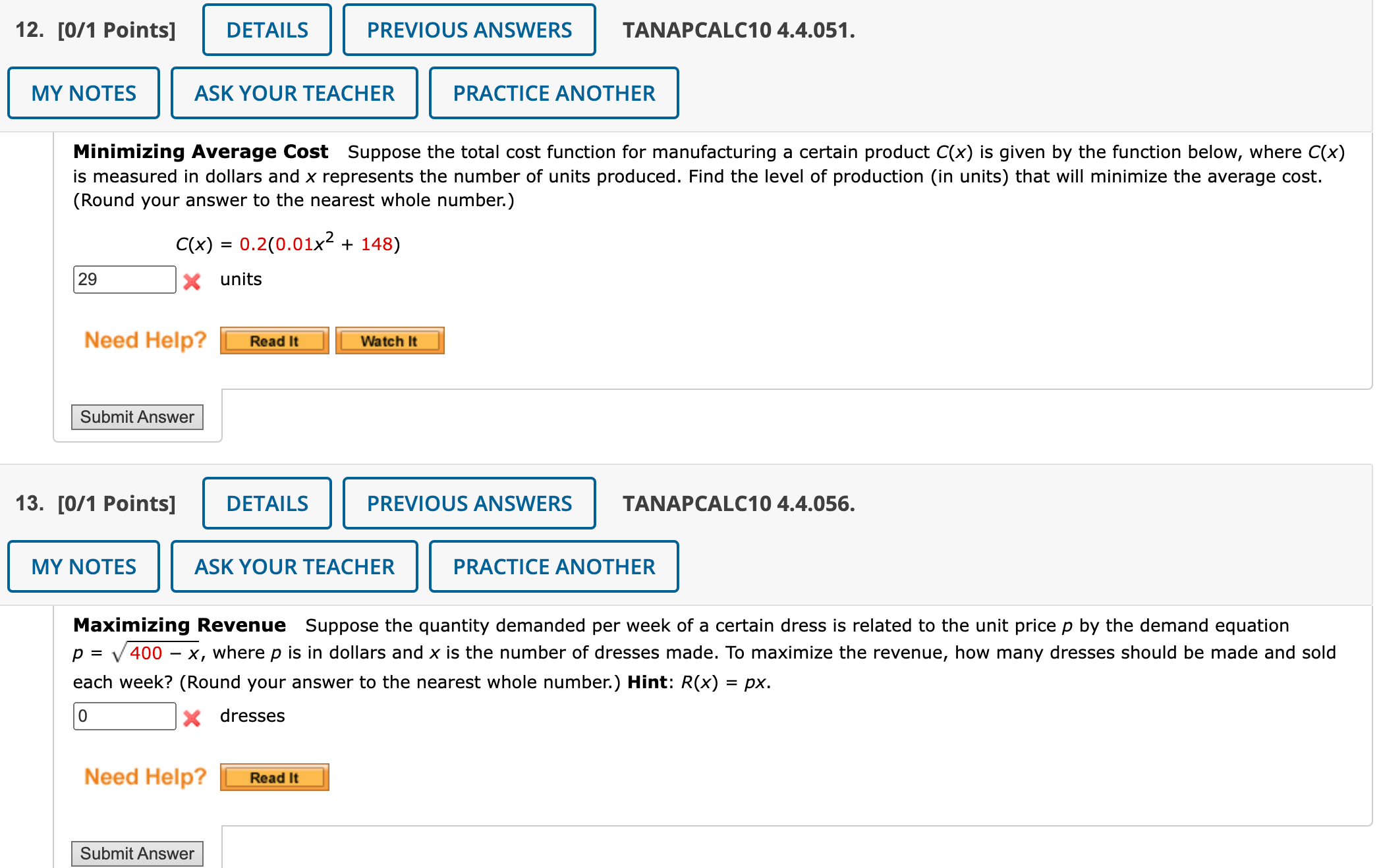 Solved Minimizing Average Cost Suppose the total cost | Chegg.com