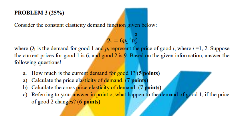 Solved Consider the constant elasticity demand function | Chegg.com