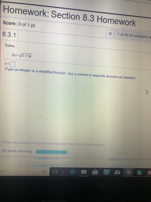 Solved Homework Section 8 3 Homework Score 0 Of 1 Pt 8 3 1