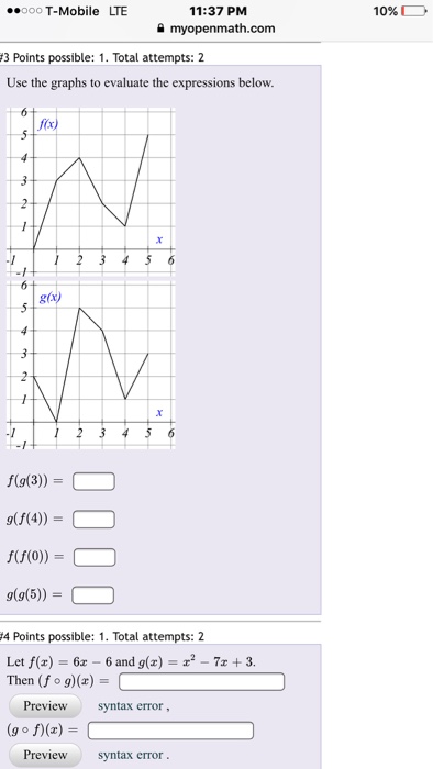 Solved Use the graphs to evaluate the expressions below. | Chegg.com