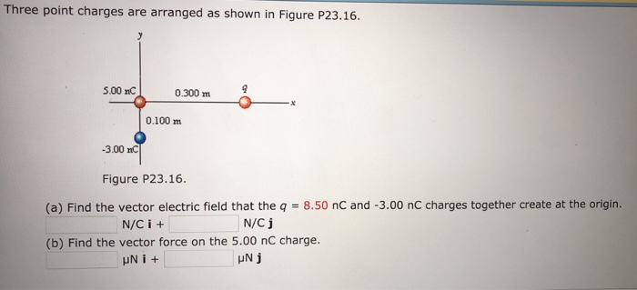 Solved Three point charges are arranged as shown in Figure | Chegg.com