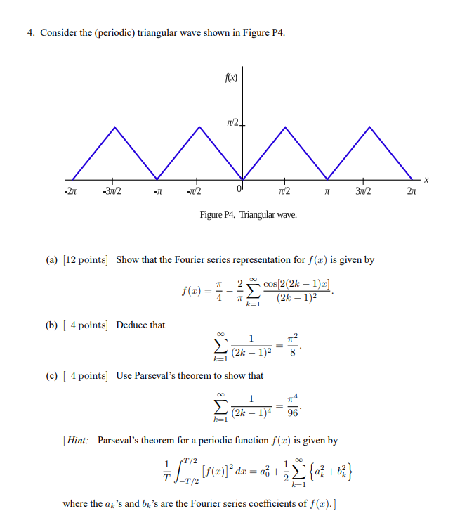 Solved 4. Consider the (periodic) triangular wave shown in | Chegg.com