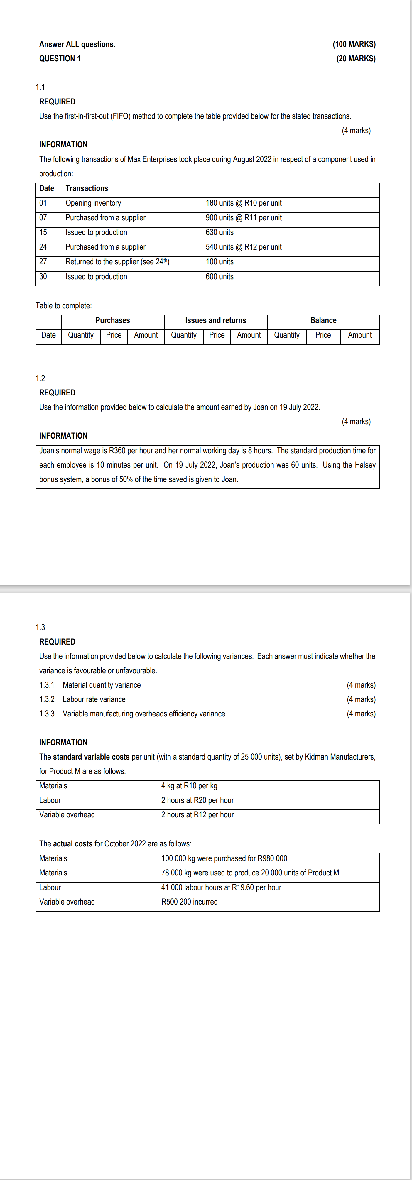 Solved 1.1 REQUIRED Use the first-in-first-out (FIFO) method | Chegg.com