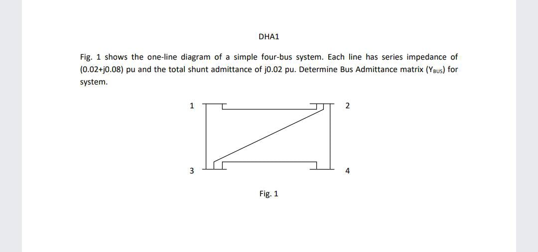 Solved Fig. 1 shows the one-line diagram of a simple | Chegg.com