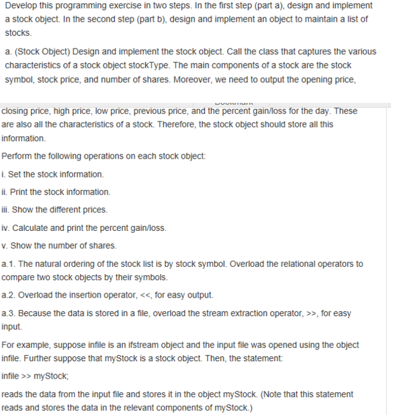 (Stock Market) Write a program to help a local stock | Chegg.com