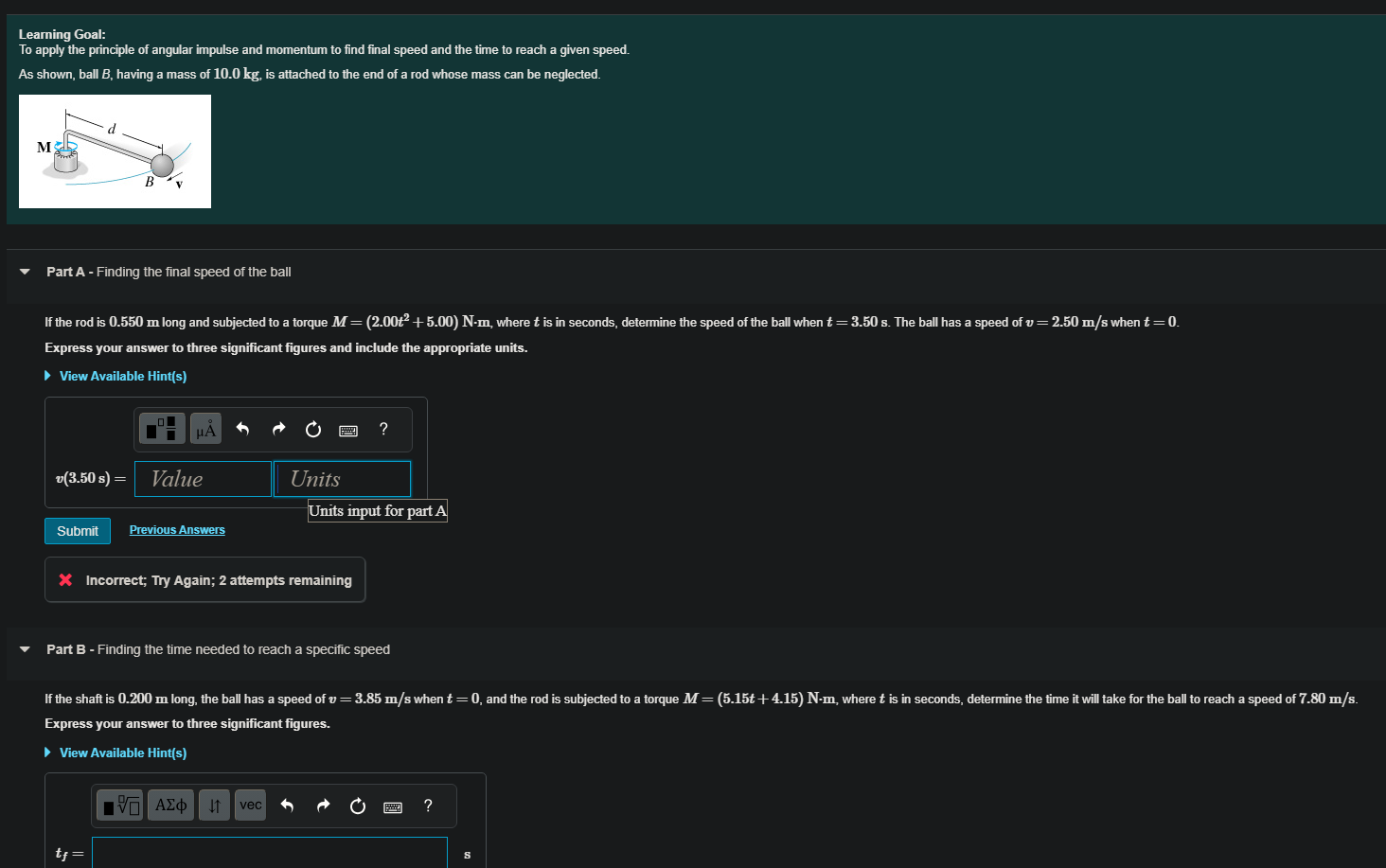 Solved To apply the principle of angular impulse and | Chegg.com