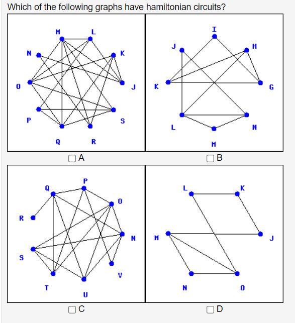 Solved Which of the following graphs have hamiltonian | Chegg.com